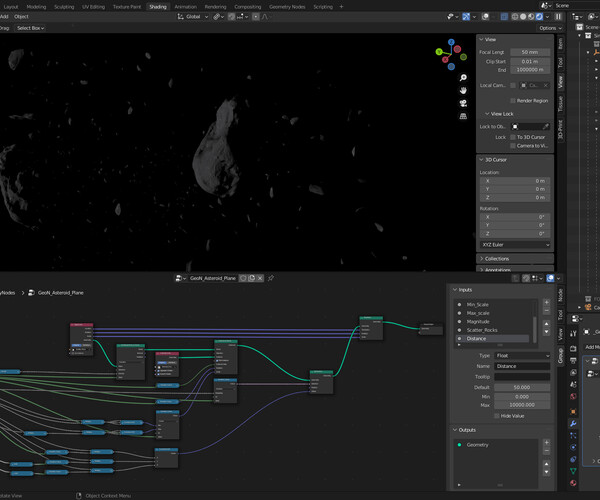 ArtStation - Blender Geometry Nodes Scatter Asteroids | Resources