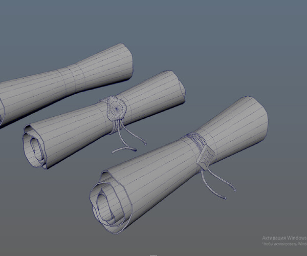 ArtStation - Set of three papyrus scrolls PBR Low-poly 3D model | Resources