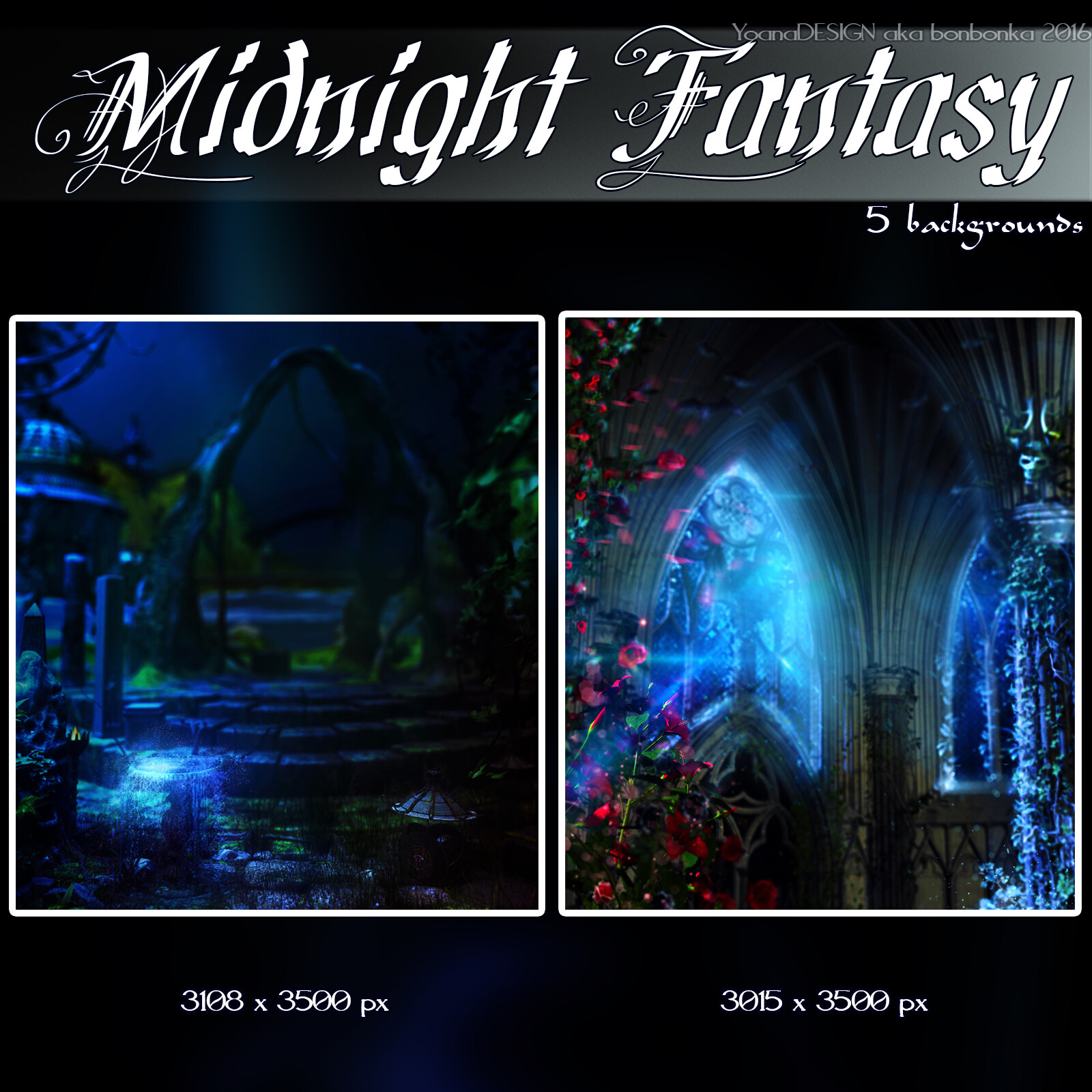 ArtStation - Midnight Fantasy Places - 5 Stock Backgrounds Pack | Artworks