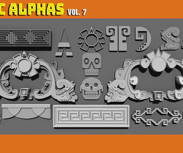 ArtStation - Aztec ALPHAS Volume 7 | Brushes