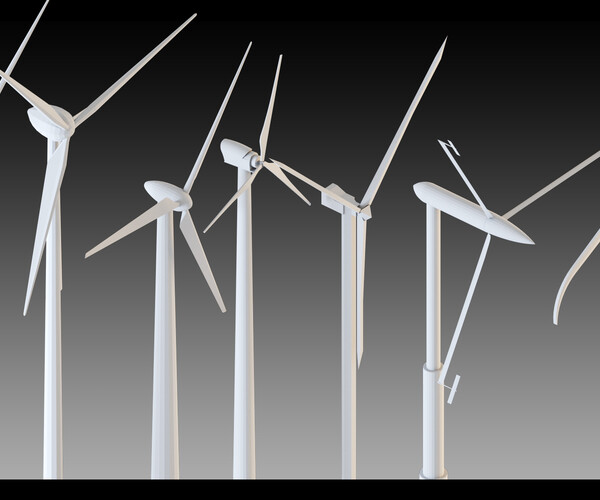 ArtStation - 32 Wind Turbines- High detail 3d models | Resources