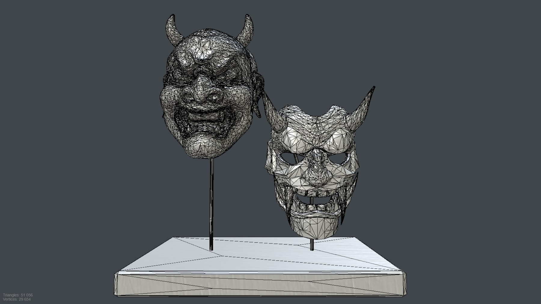 ArtStation - JAPANESE DEMONS MASKS low-poly PBR | Game Assets