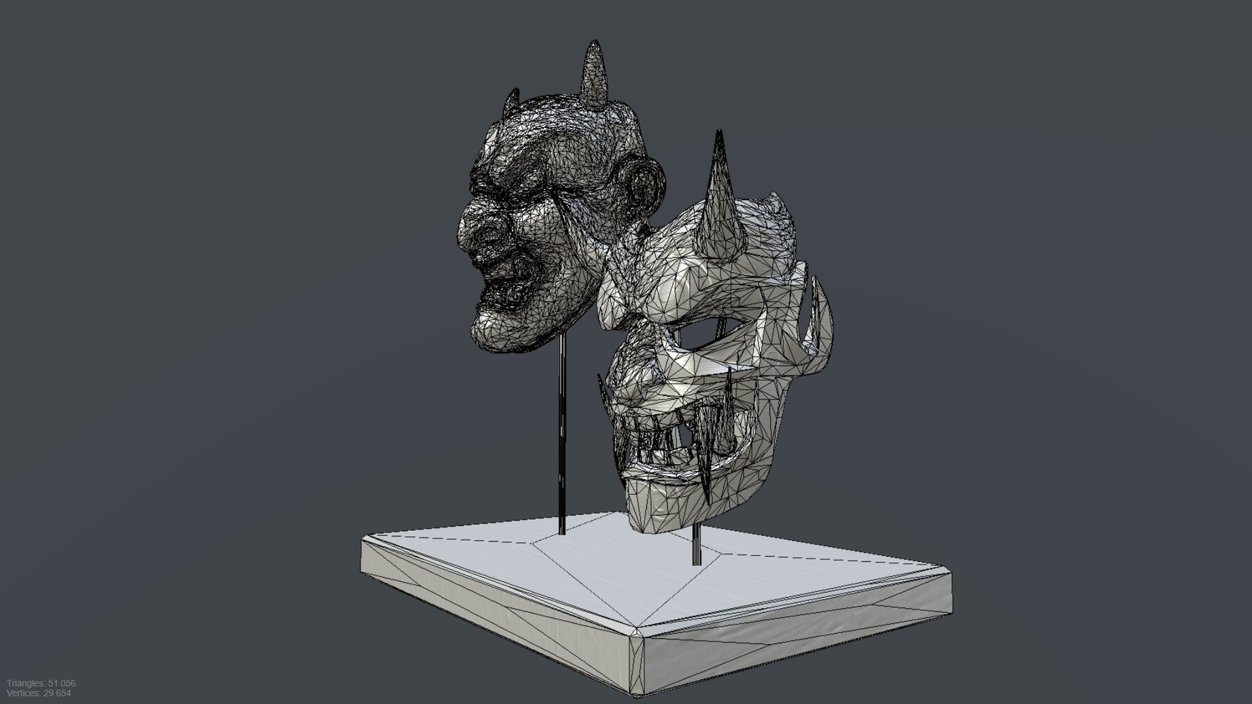 ArtStation - JAPANESE DEMONS MASKS low-poly PBR | Game Assets