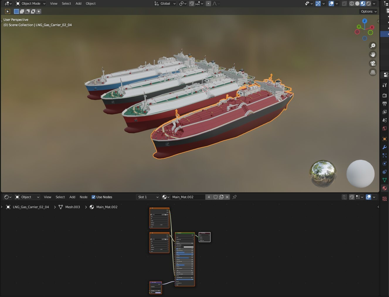 ArtStation - Low Poly LNG Gas Carrier 02 | Game Assets
