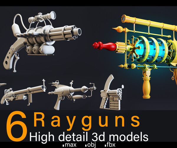 ArtStation - 6- Rayguns- High detail 3d models | Resources