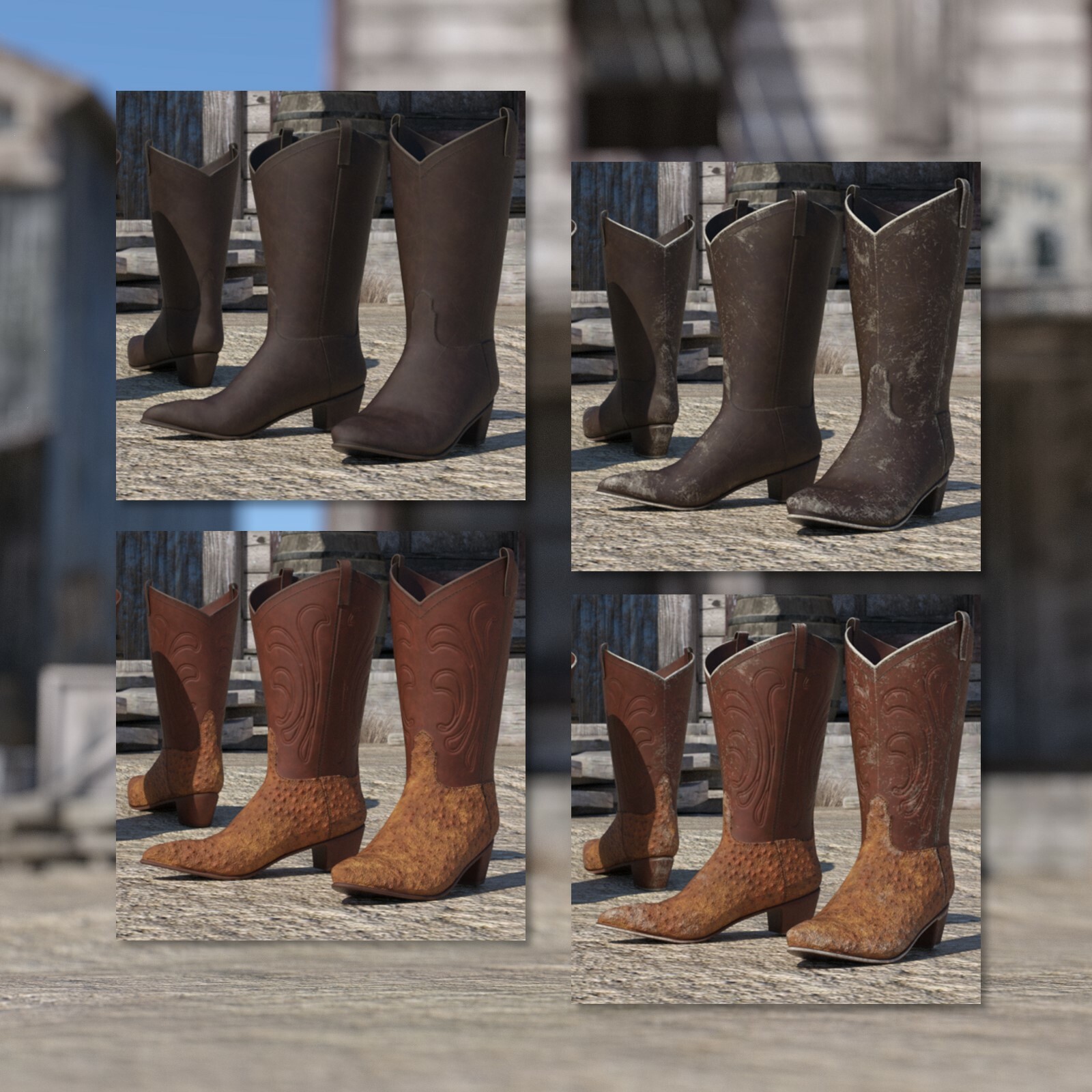 ArtStation - Laramie Cowboy Boots Bundle for G8f & G8M | Resources