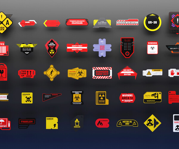 ArtStation - SCI-FI Decals | Game Assets