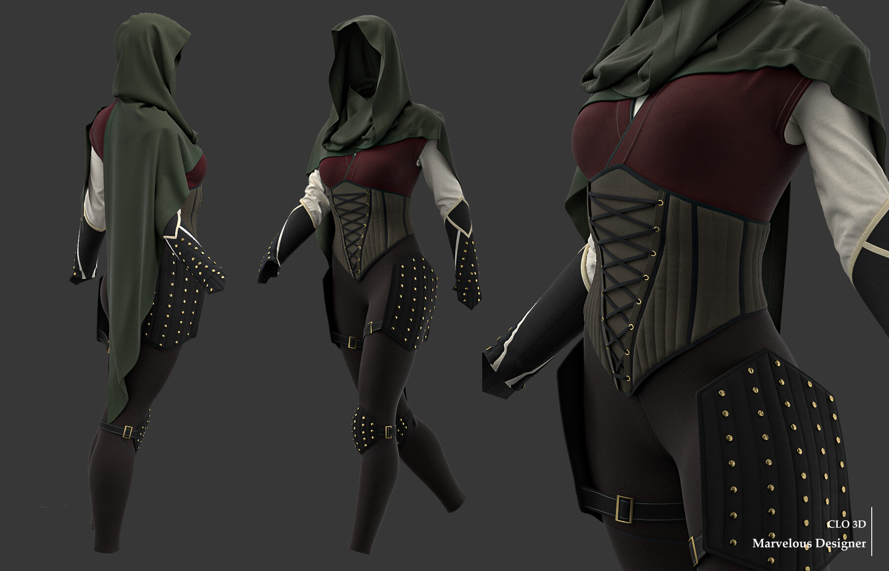 ArtStation - Female light armor outfit / Marvelous Designer/Clo3D ...