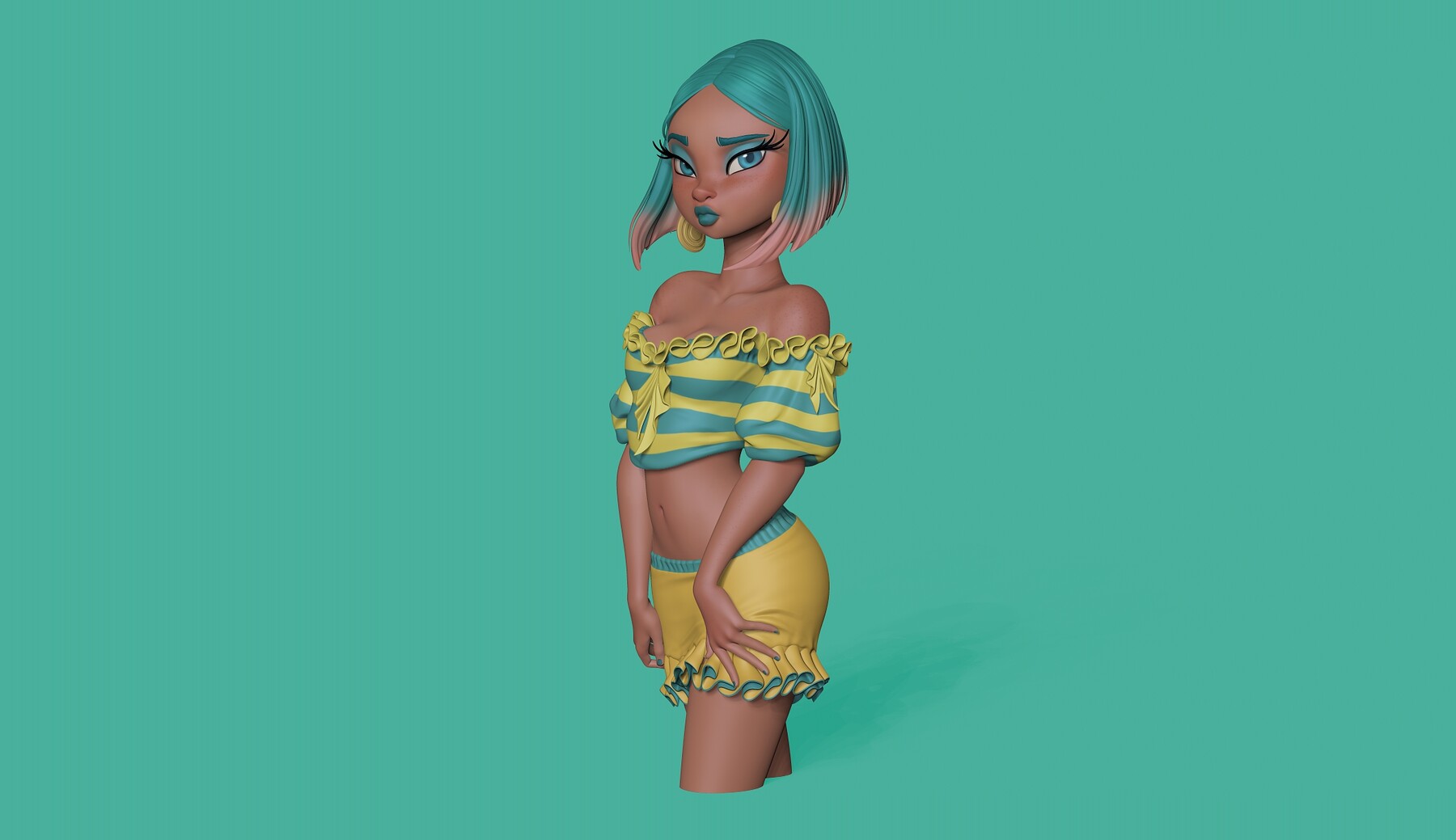 ArtStation - Teal & Yellow - ZBrush file | Resources