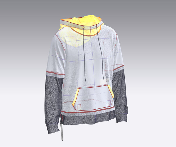 ArtStation - Two Piece Hoodie - Mock-neck, Marvelous Designer, Clo3D ...
