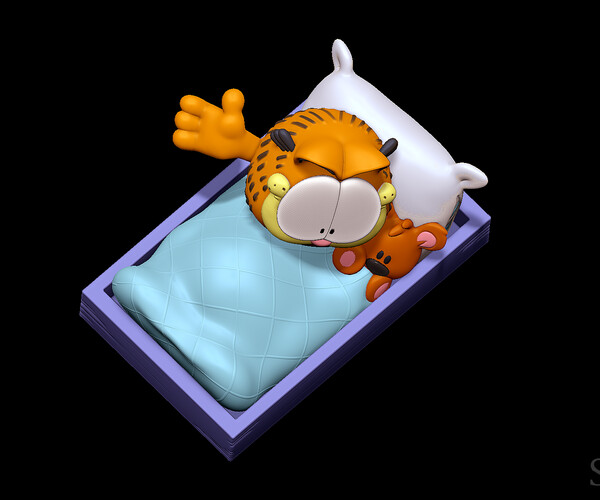 ArtStation - Garfield in Bed 3D print model | Resources