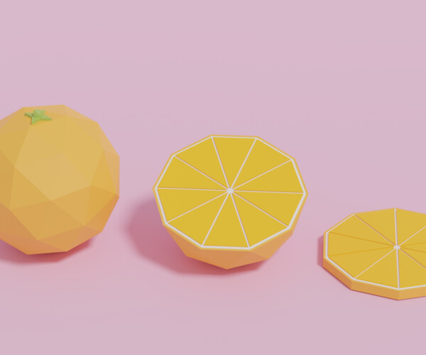 ArtStation - Low Poly Cartoon Orange 3D Model | Resources