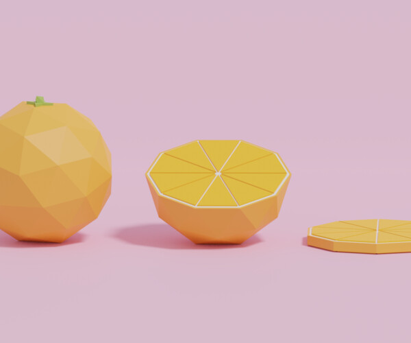 ArtStation - Low Poly Cartoon Orange 3D Model | Resources