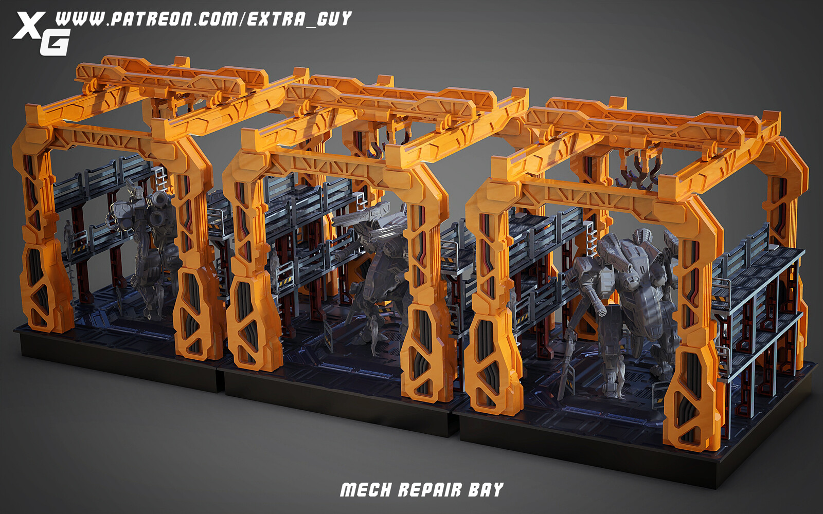 ArtStation - Repair Bay set props 3D Printable 32mm base | Resources