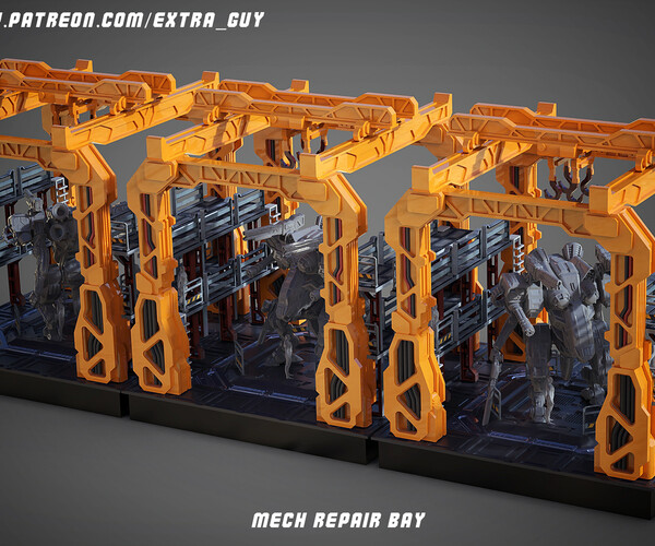 ArtStation - Repair Bay set props 3D Printable 32mm base | Resources