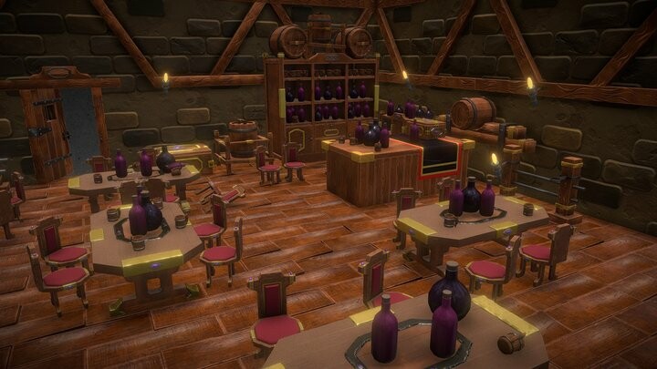 ArtStation - Medieval Bar Interior Kit | Game Assets