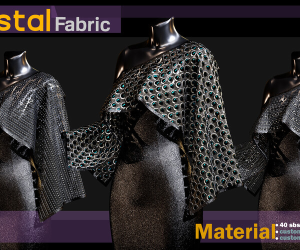 ArtStation - 40 Crystal fabric Material -SBSAR -custom color -custom ...