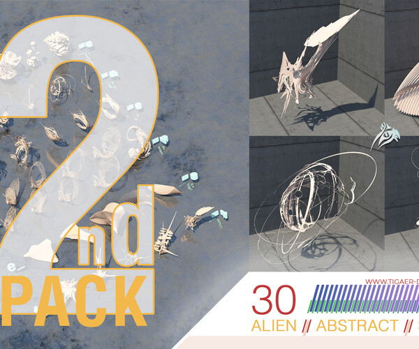 ArtStation - Abstract Organic Alien 3D Objects Vol. 2 | Game Assets