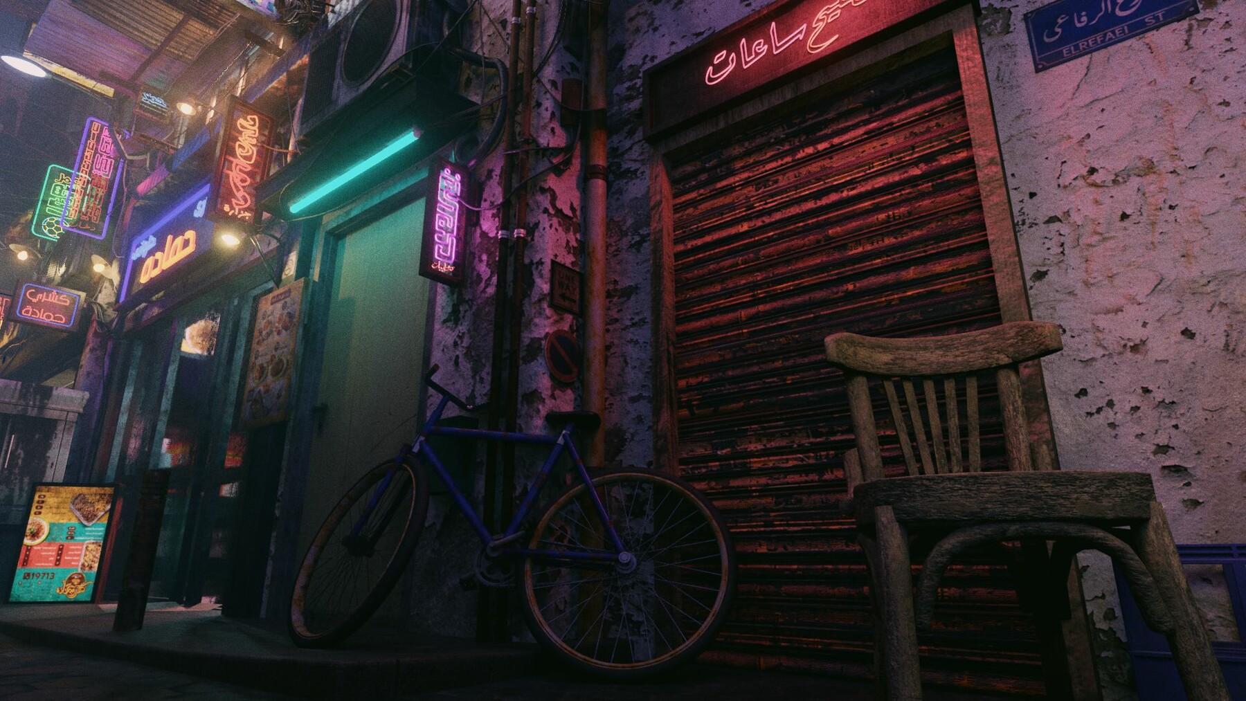 ArtStation - Cairo Streets - Day and Night - Animated Neon Signs - Egyptian Cyberpunk - Unreal ...