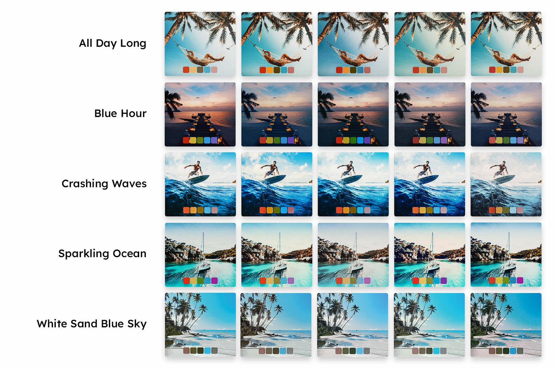 ArtStation - 25 Blue Paradise LUTs and Lightroom Presets | Resources