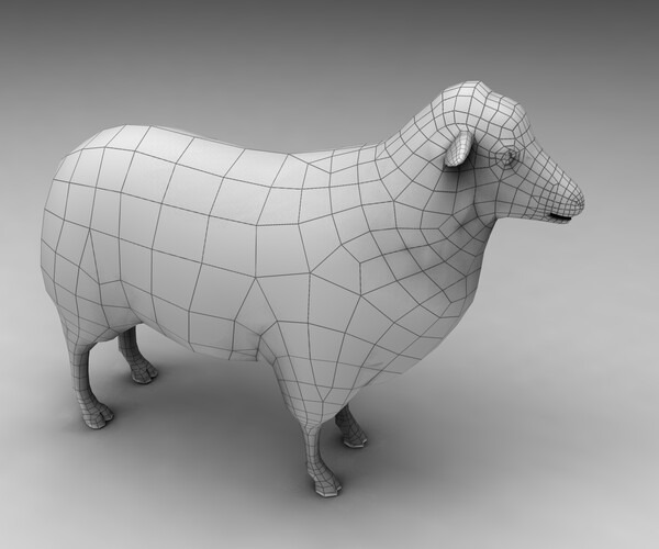 ArtStation - Fur Black Sheep Rigged in Blender | Game Assets