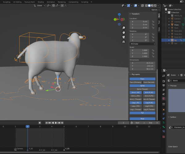 ArtStation - Fur Black Sheep Rigged in Blender | Game Assets
