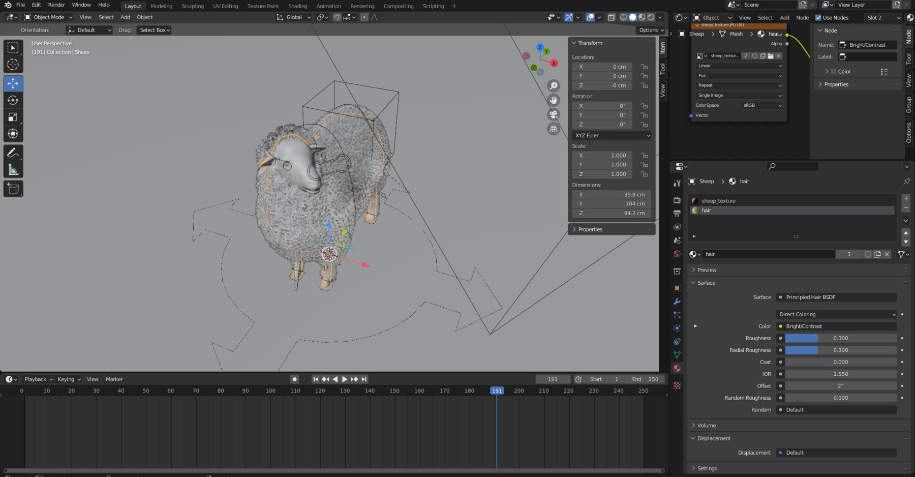 ArtStation - Fur Sheep Rigged in Blender | Game Assets