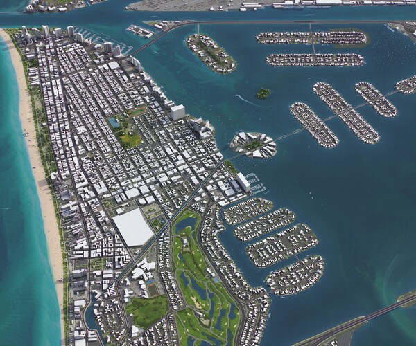 ArtStation - Miami Beach - 3D city model | Resources