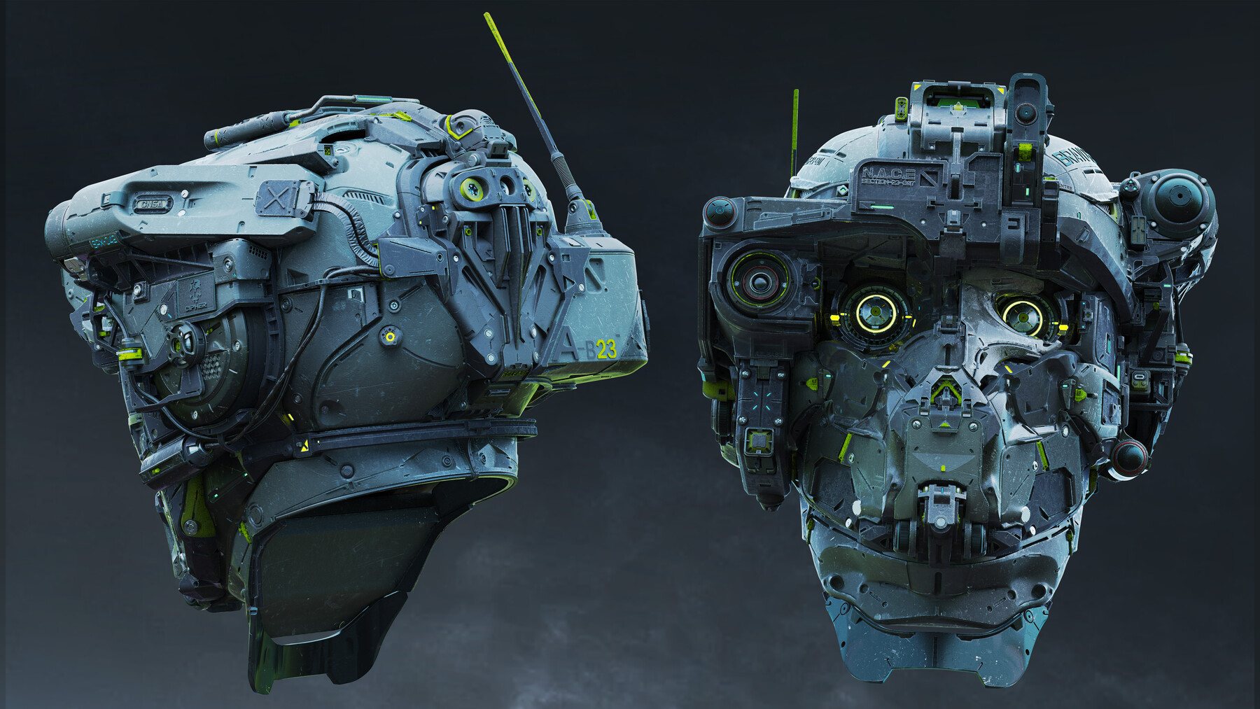 ArtStation - sci-fi soldier helmet design | Game Assets