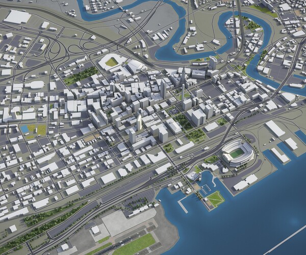 ArtStation - Cleveland - 3D city model | Resources