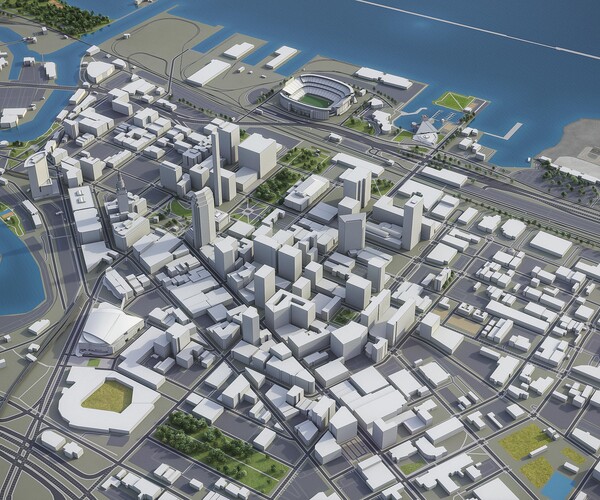 ArtStation - Cleveland - 3D city model | Resources