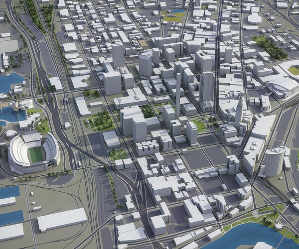 ArtStation - Cleveland - 3D city model | Resources