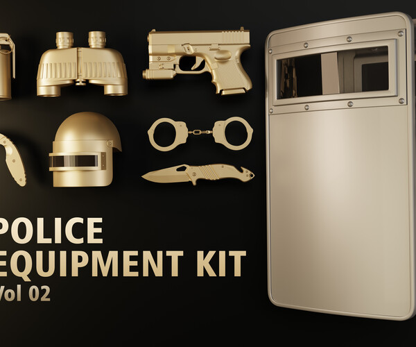 ArtStation - 14 Police Equipment Kit Vol.02 | Game Assets