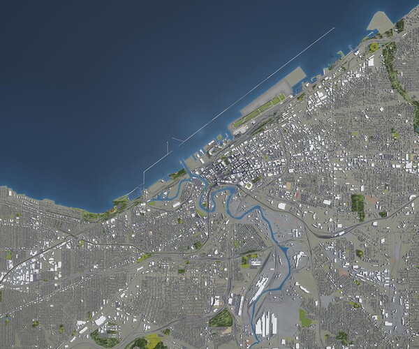 ArtStation - Cleveland - 3D city model | Resources