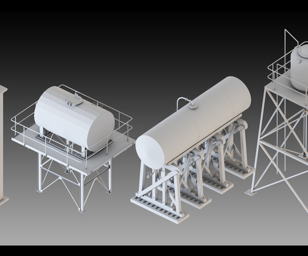 ArtStation - 33- Water Storage Tanks- High detail 3d models | Resources
