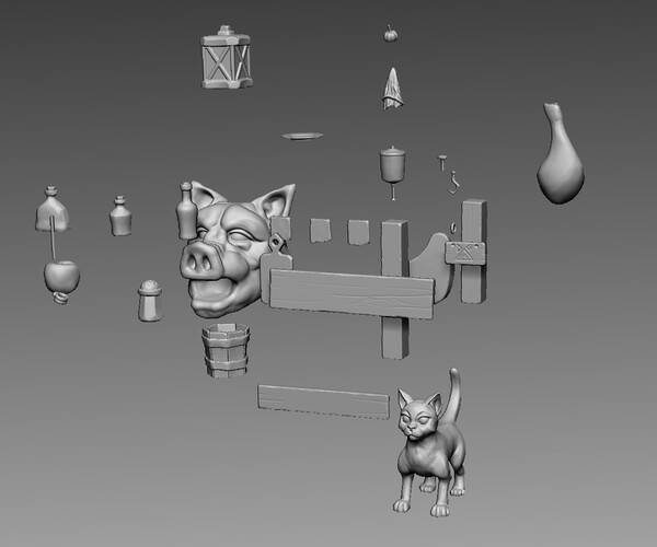 ArtStation - Mesh set for Butcher's Shop | Game Assets