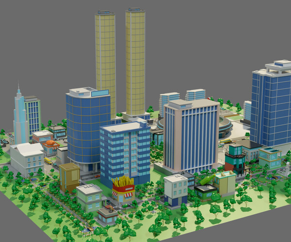 ArtStation - City-1 Low-poly 3D model | Game Assets