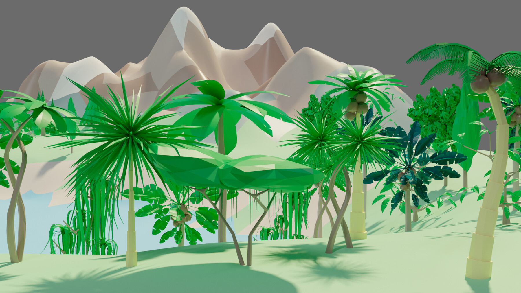 ArtStation - vegetation Low-poly 3D model | Game Assets