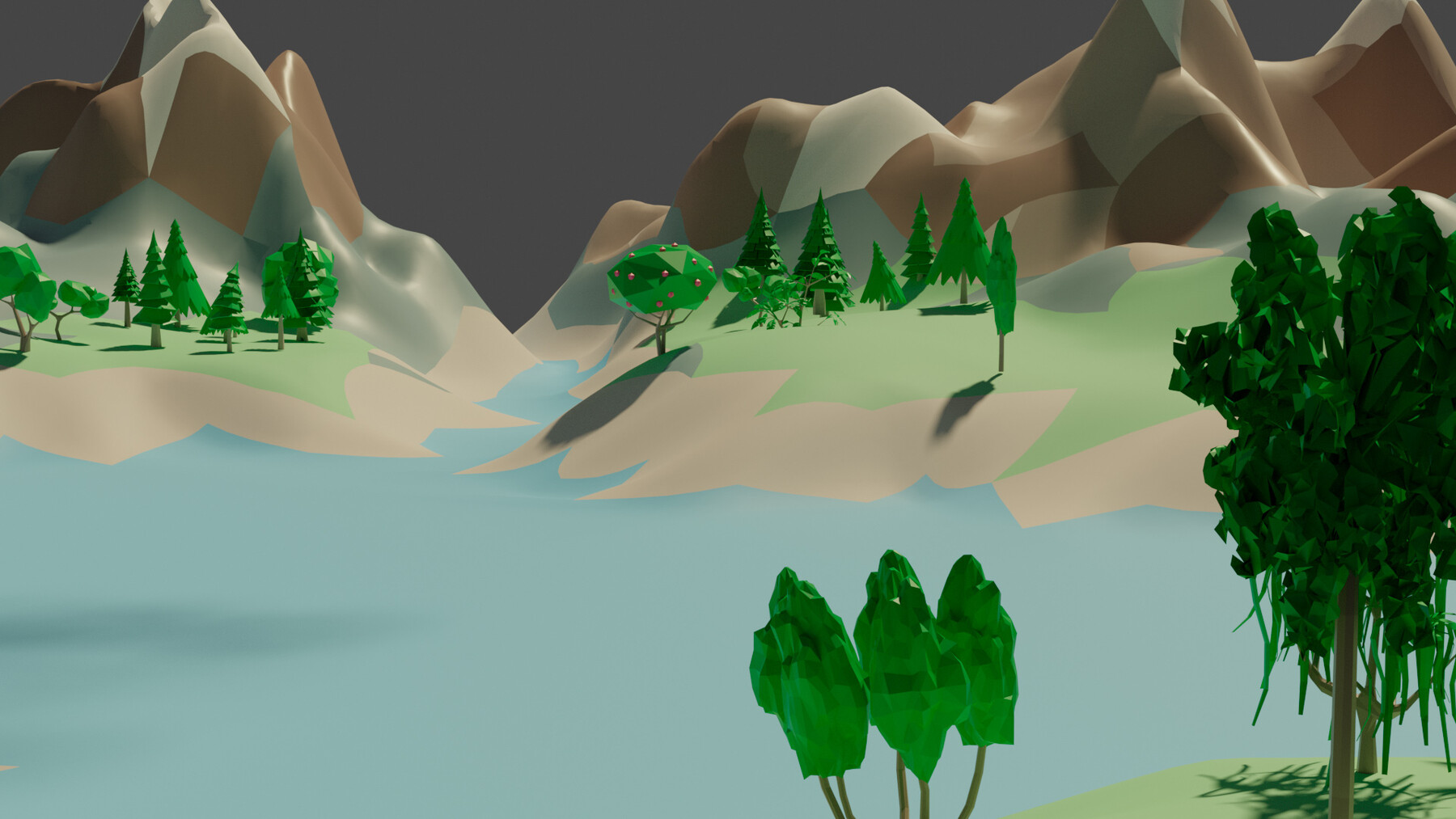 ArtStation - vegetation Low-poly 3D model | Game Assets