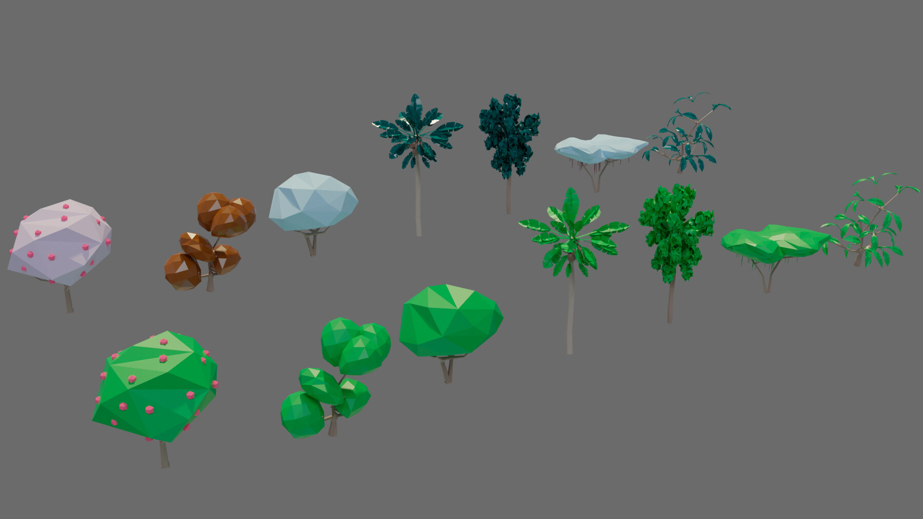 ArtStation - vegetation Low-poly 3D model | Game Assets
