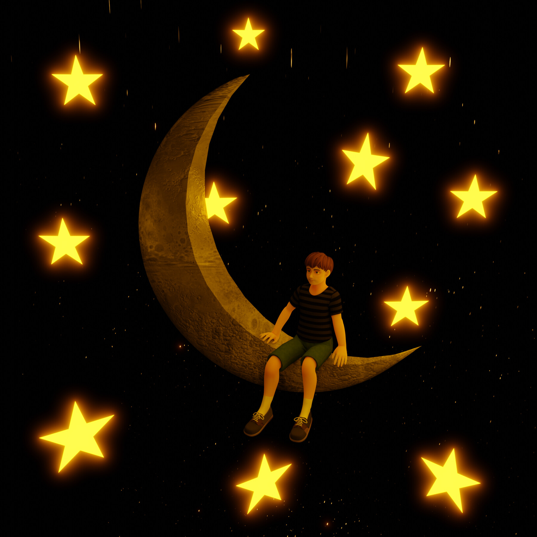 ArtStation - Kid on a Half moon | Resources