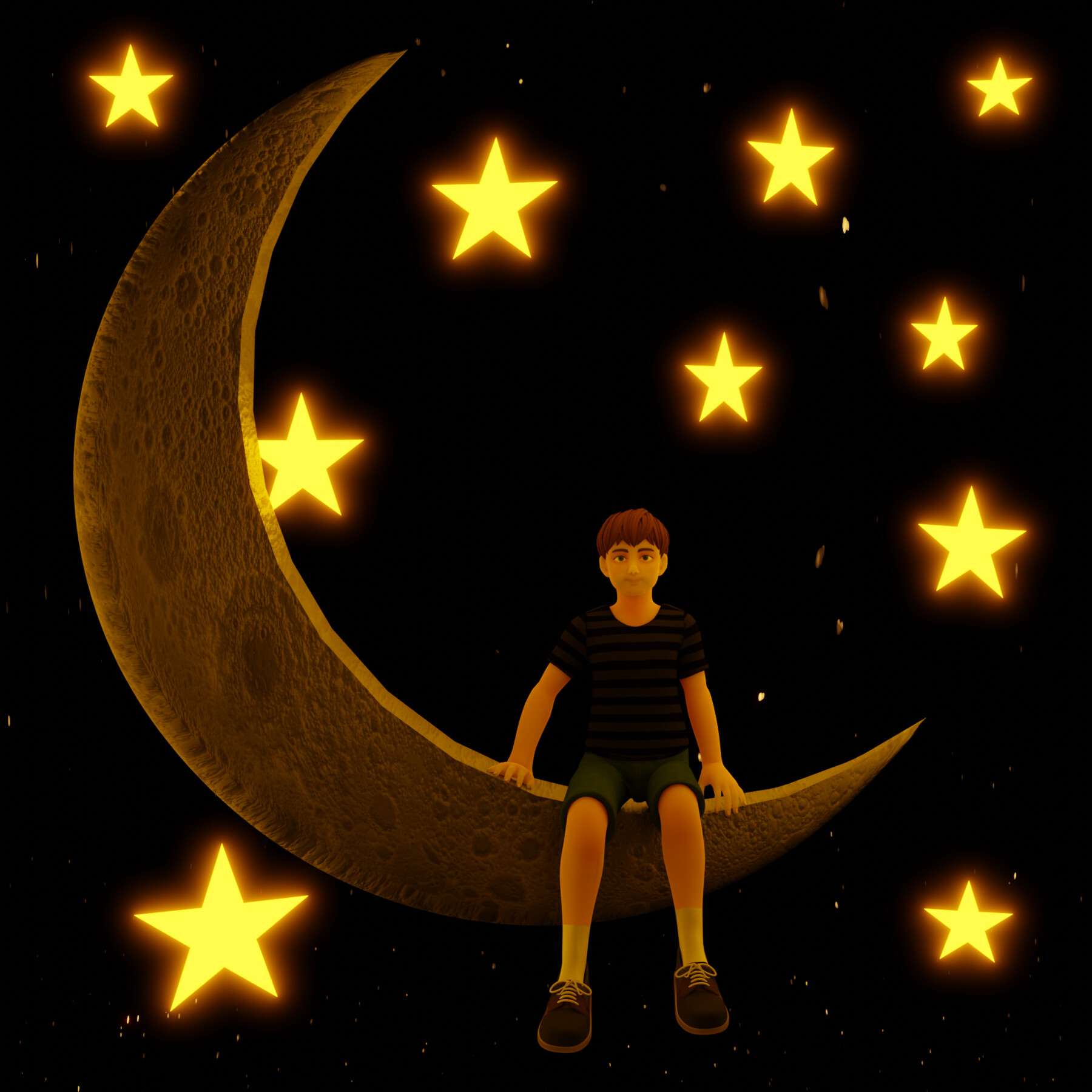 ArtStation - Kid on a Half moon | Resources