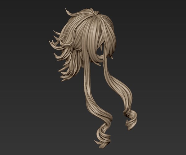 ArtStation - 3d Printable Stylized Hair 02 | Resources