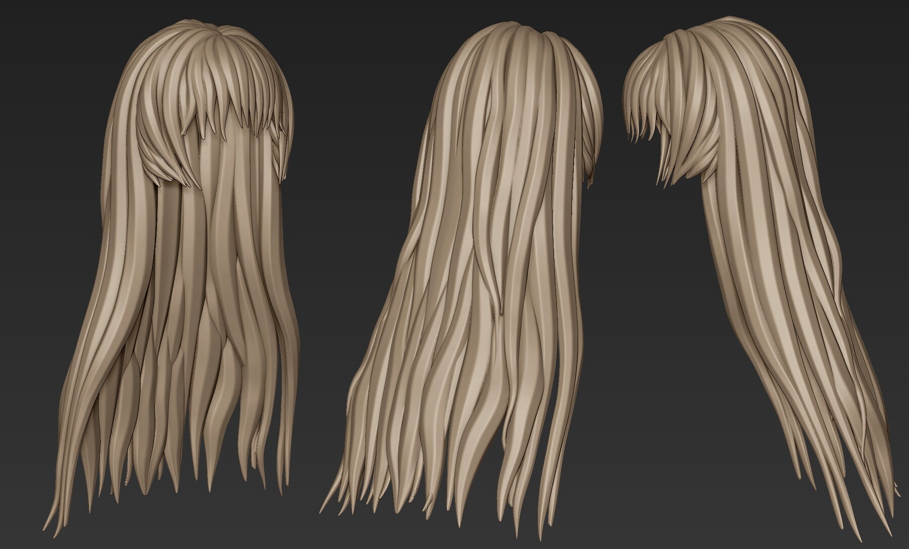 ArtStation - 3d Printable Stylized Hair 04 | Resources