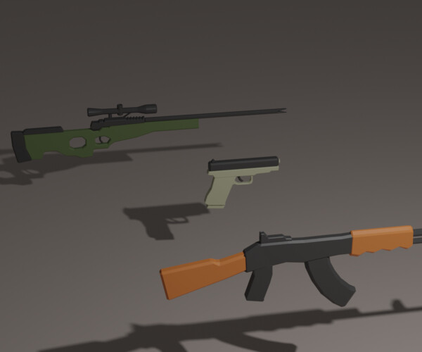 ArtStation - Low Poly Gun Pack | Game Assets