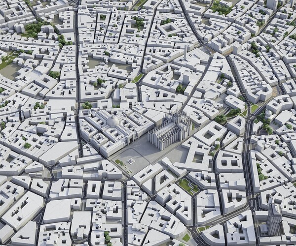 ArtStation - Milan - Milano - 3D city model | Resources