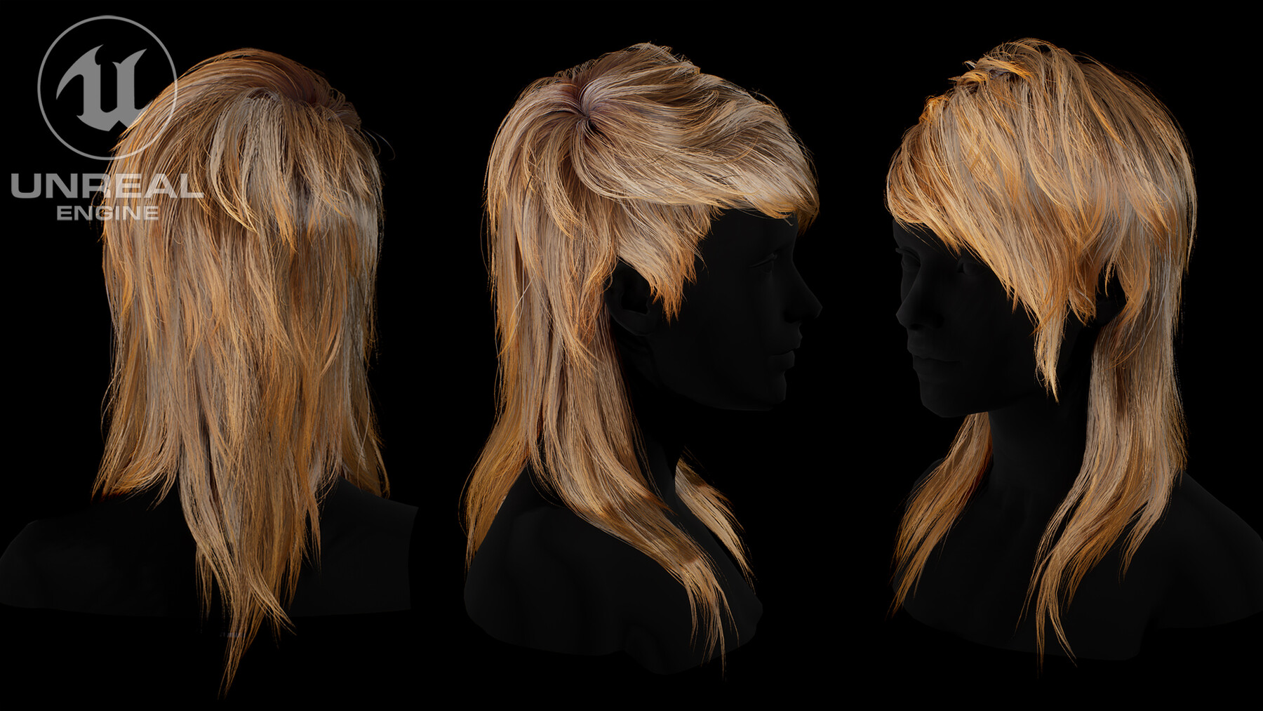 ArtStation - Low Poly Cards Game-ready Hairstyle Mullet | Game Assets
