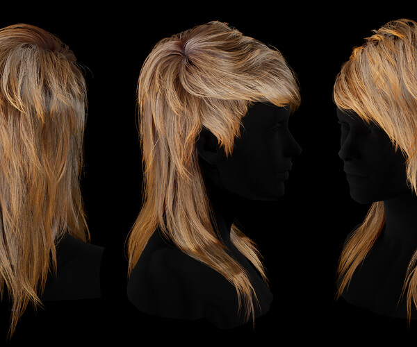 ArtStation - Low Poly Cards Game-ready Hairstyle Mullet | Game Assets