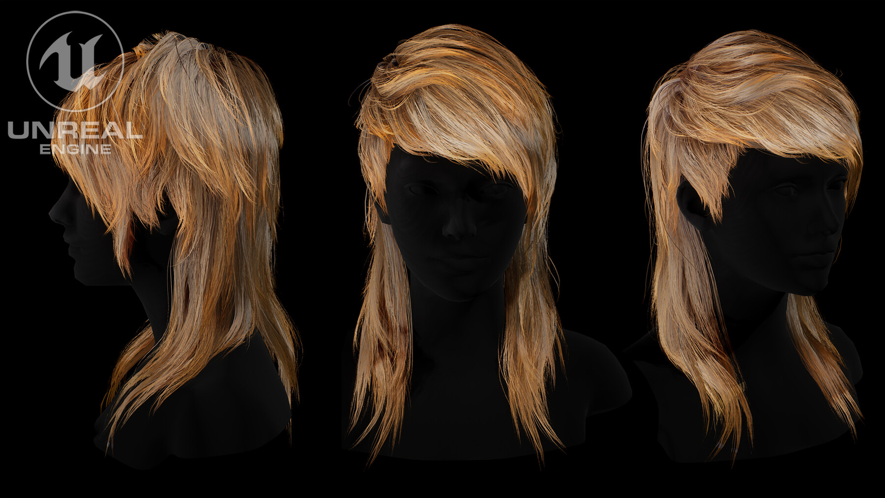 ArtStation - Low Poly Cards Game-ready Hairstyle Mullet | Game Assets