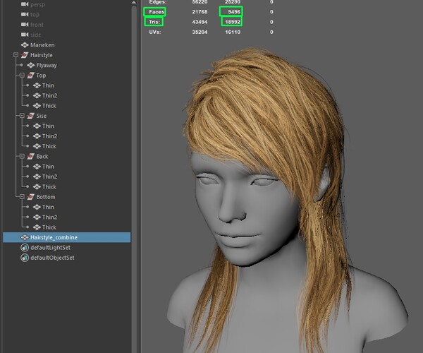 ArtStation - Low Poly Cards Game-ready Hairstyle Mullet | Game Assets
